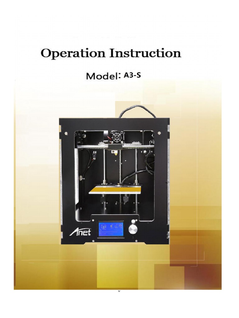 A3 Operation Instruction 1.1 | PDF | 3 D Printing | Printer (Computing)