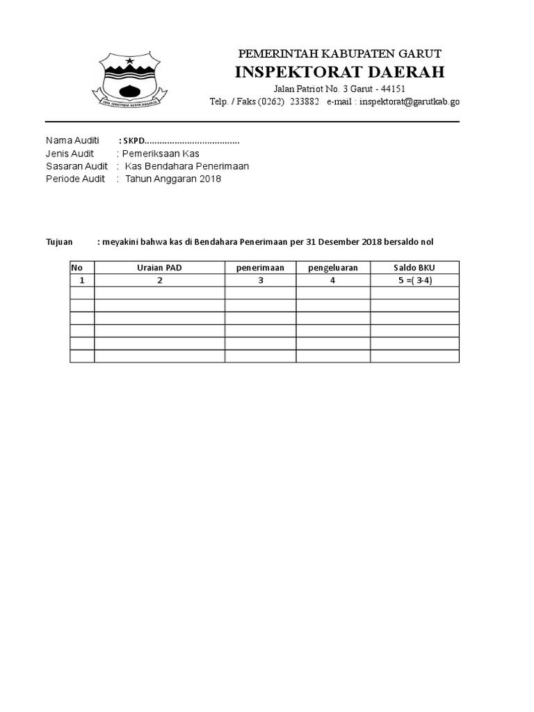KKA Kas Opname | PDF