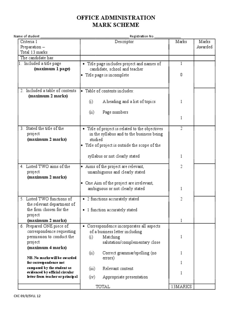 OA MARK SCHEME in Word | PDF | Information | Cognitive Science