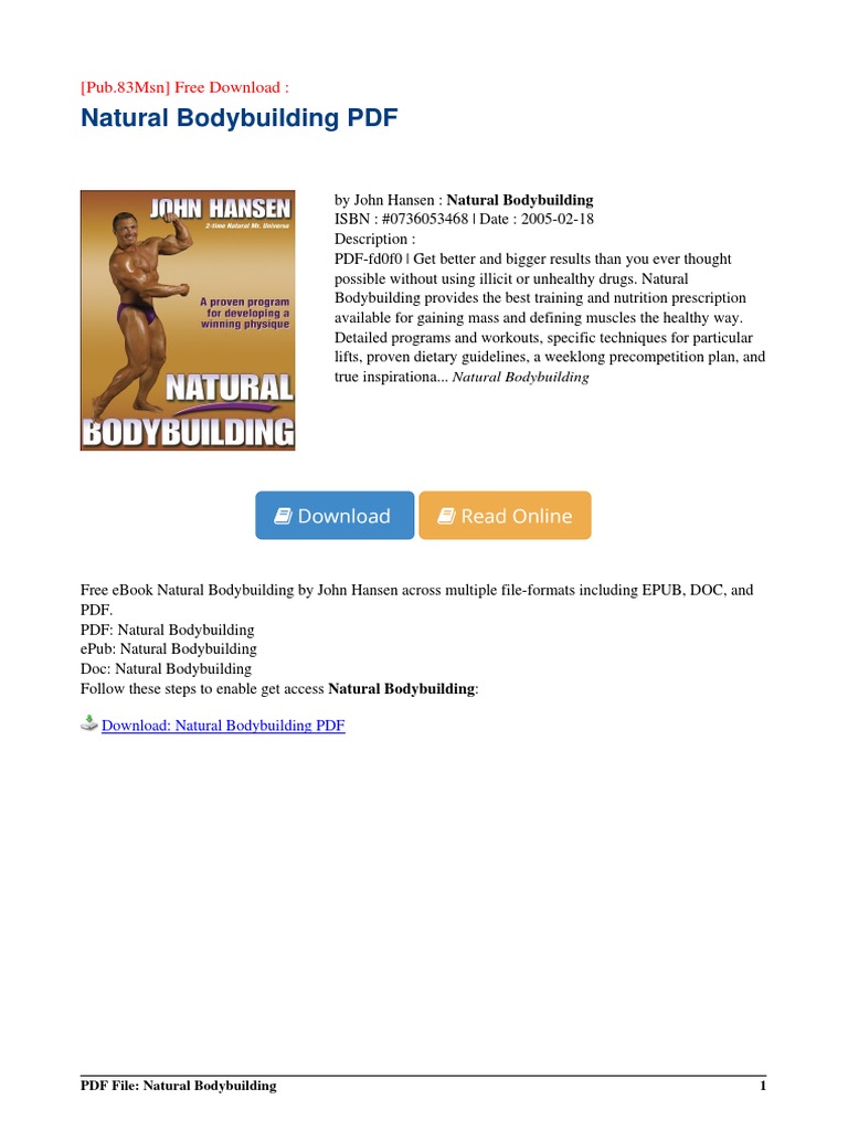 John Hansen's Natural Bodybuilding Guide | PDF