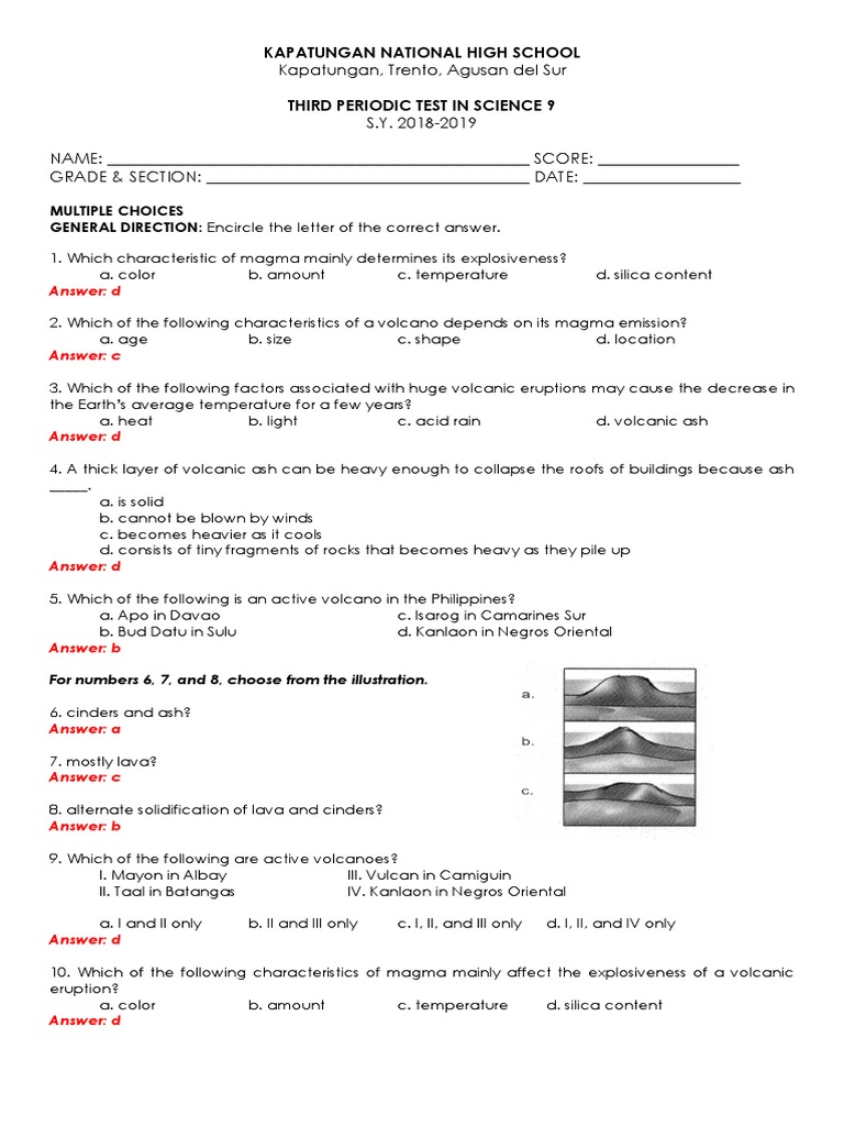 Science 9 Third Quarter With Answers | PDF | Atmosphere Of Earth ...