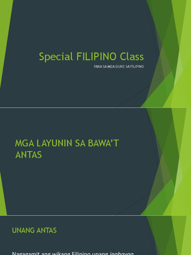Special FILIPINO Class | PDF