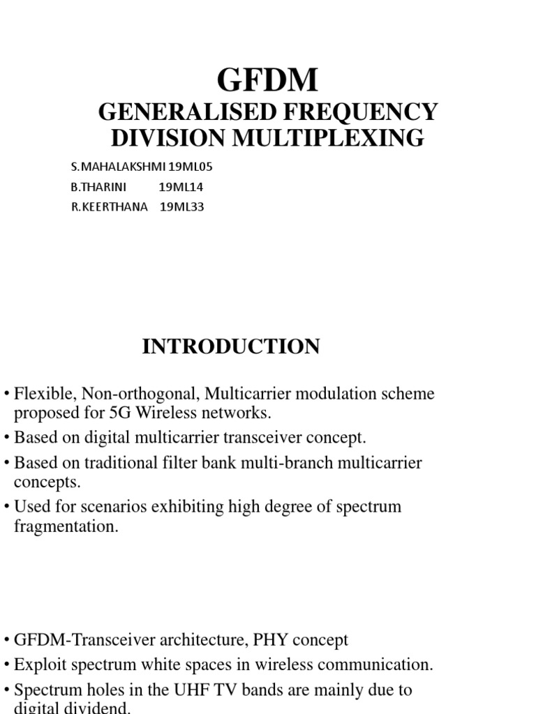 GFDM | PDF | Orthogonal Frequency Division Multiplexing | Modulation