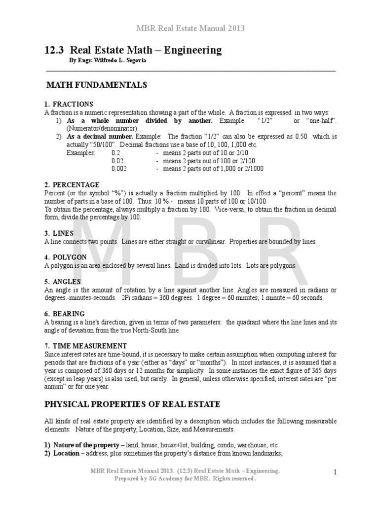 Real Estate Math | PDF | Latitude | Longitude