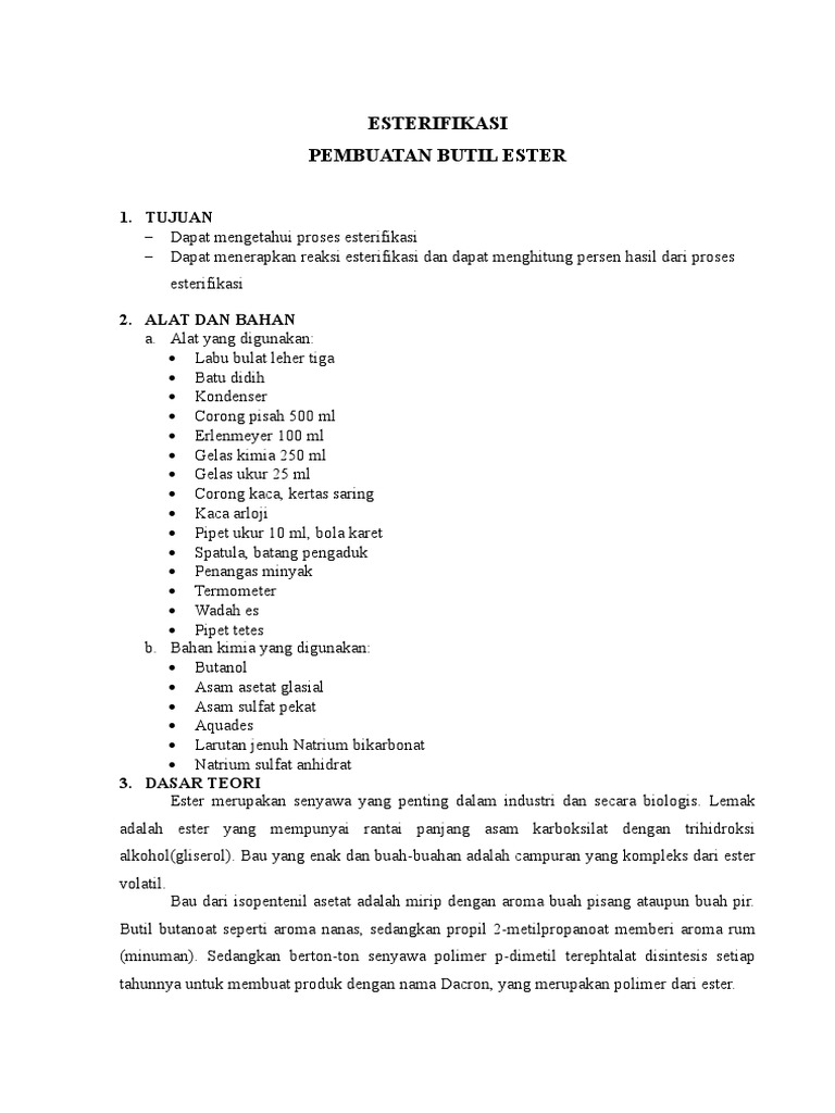 Dasar Teori Esterifikasi | PDF | Sains & Matematika