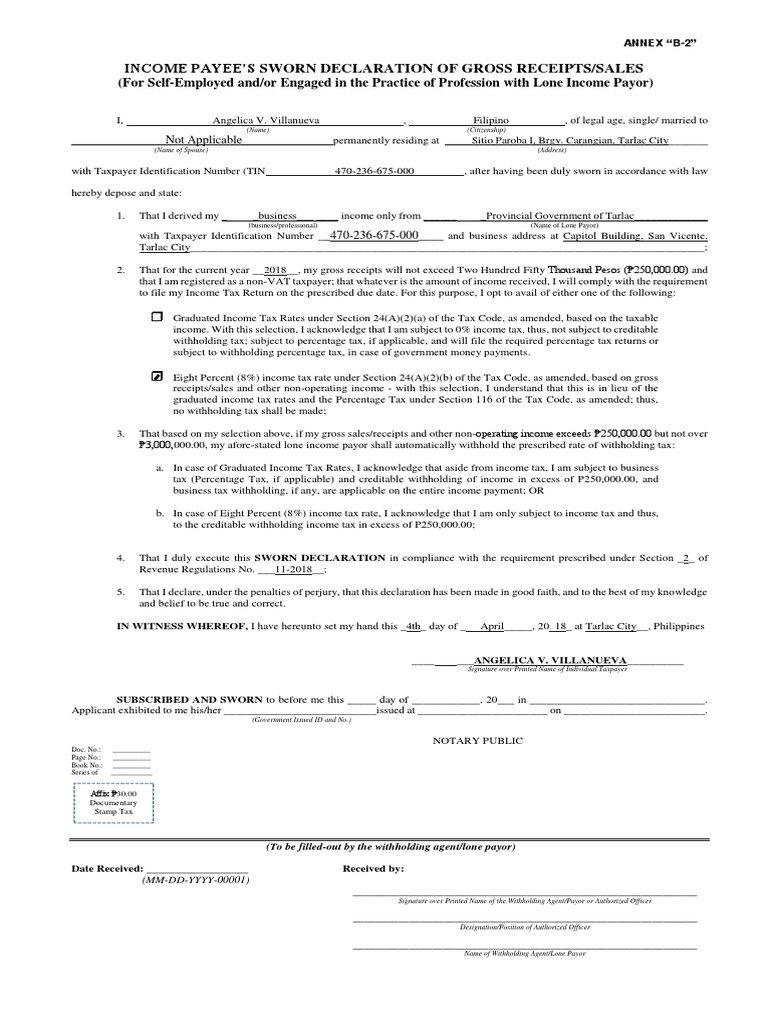 Annex B-2 RR 11-2018 | PDF | Income Tax | Withholding Tax