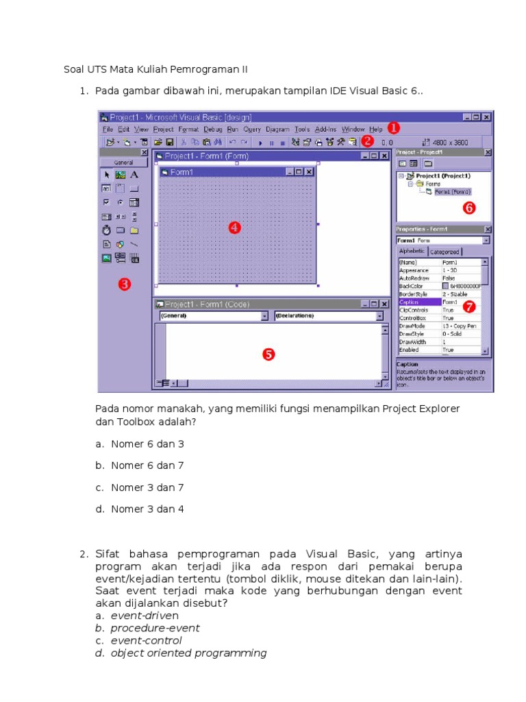 Soal UTS Mata Kuliah Pemrograman II | PDF | Metode & Bahan Ajar ...