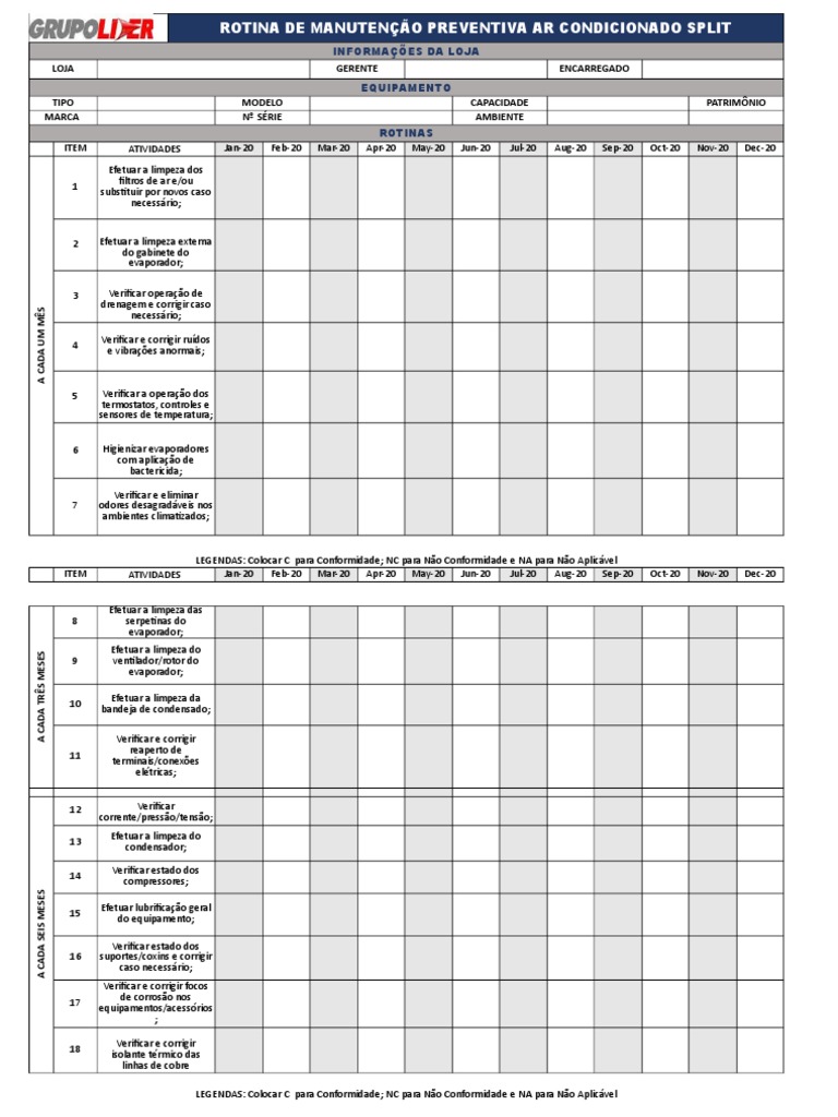 Rotina de manutenção preventiva de ar condicionado split: checklist e ...