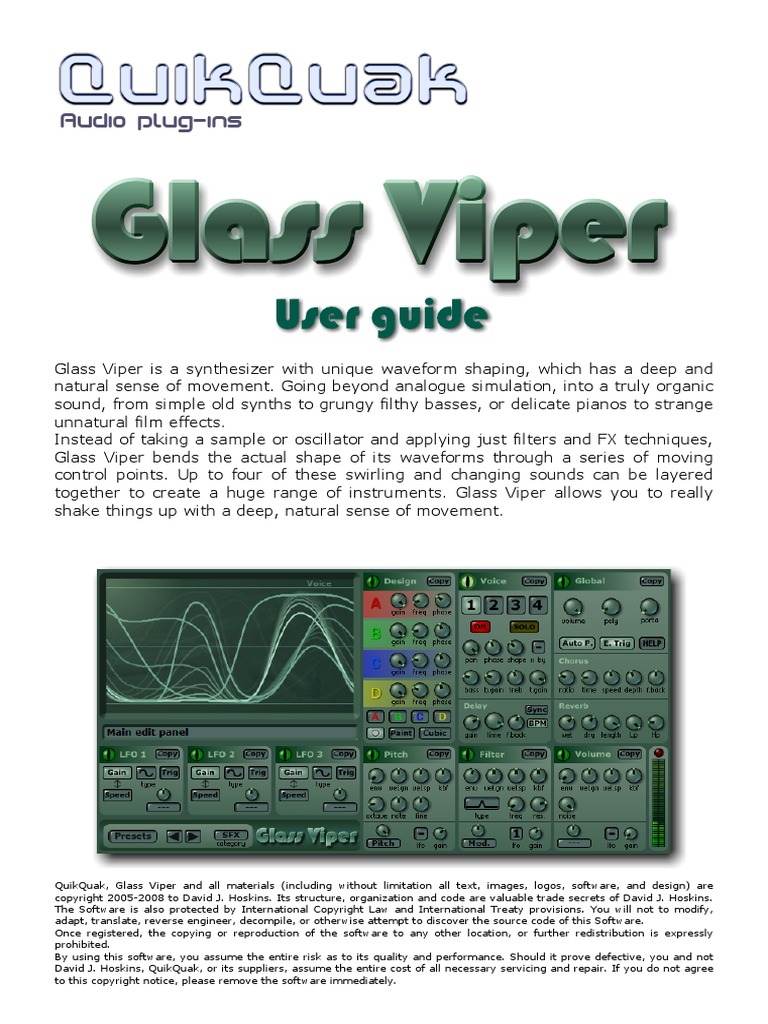 Glass Viper User Guide PDF | PDF | Synthesizer | Pitch (Music)