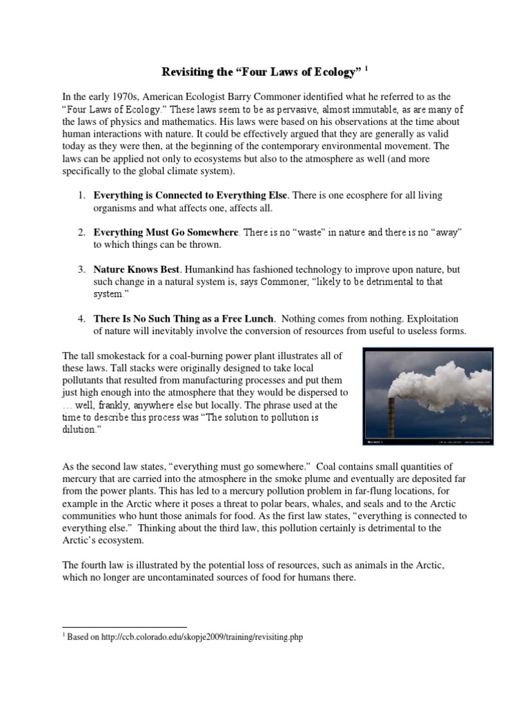 Four Laws of Ecology by Barry Commoner | PDF | Ecology | Arctic