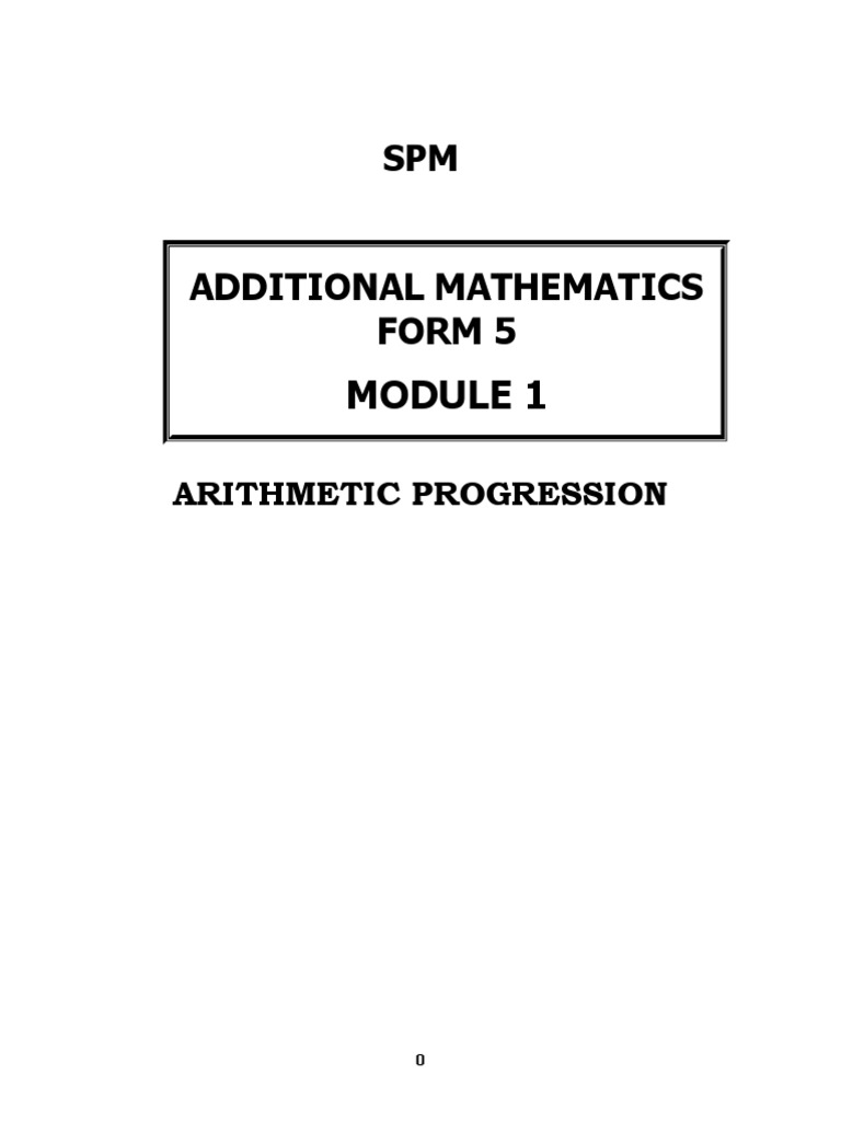 Form 5 Progression Module 1 | PDF | Arithmetic | Mathematical Analysis