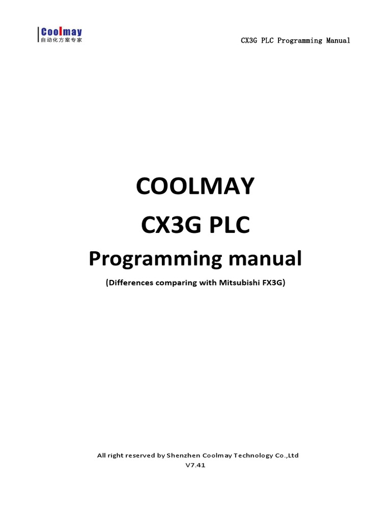 CX3G PLC Programming Manual | Download Free PDF | Programmable Logic ...