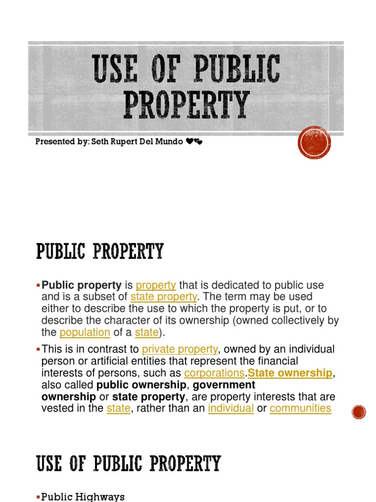 Understanding Public Property Regulations | PDF | Ownership | Property