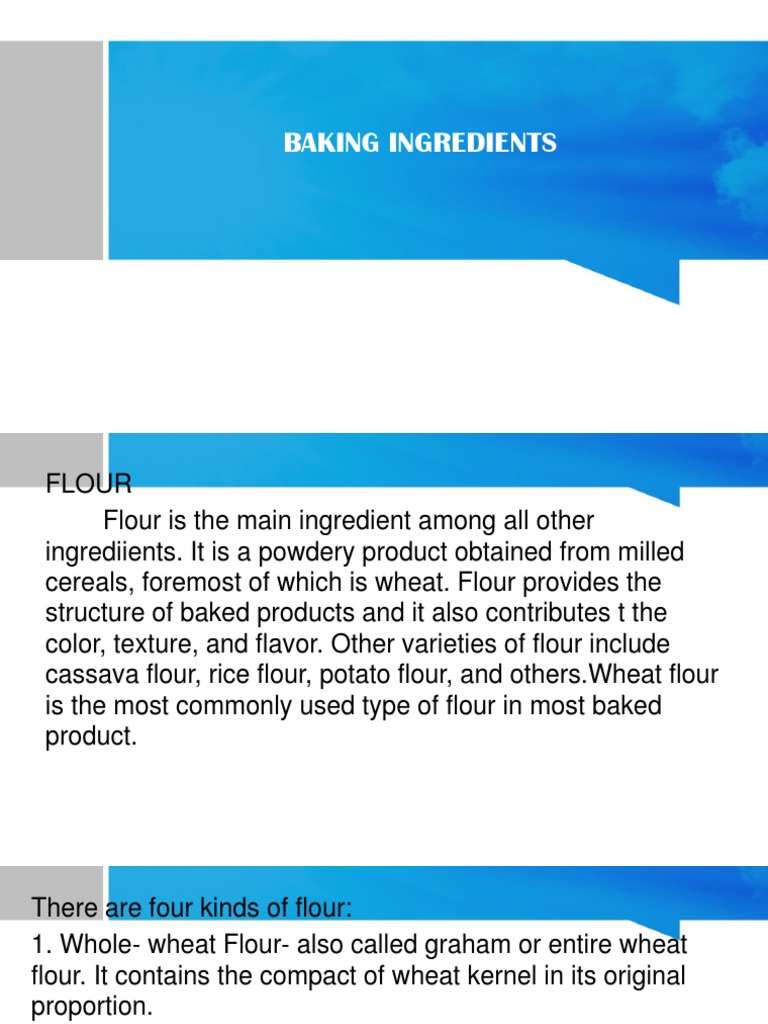 Baking Ingredients | PDF | Flour | Breads