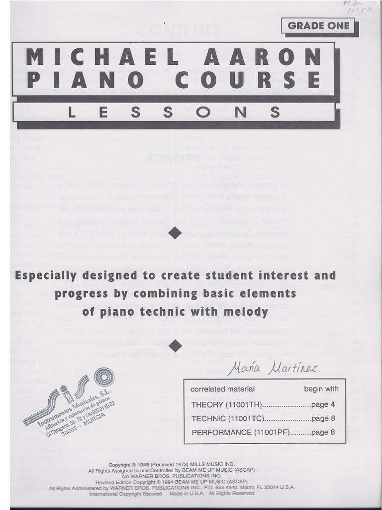 Michael Aaron - Course Book - Grade 1 PDF | PDF