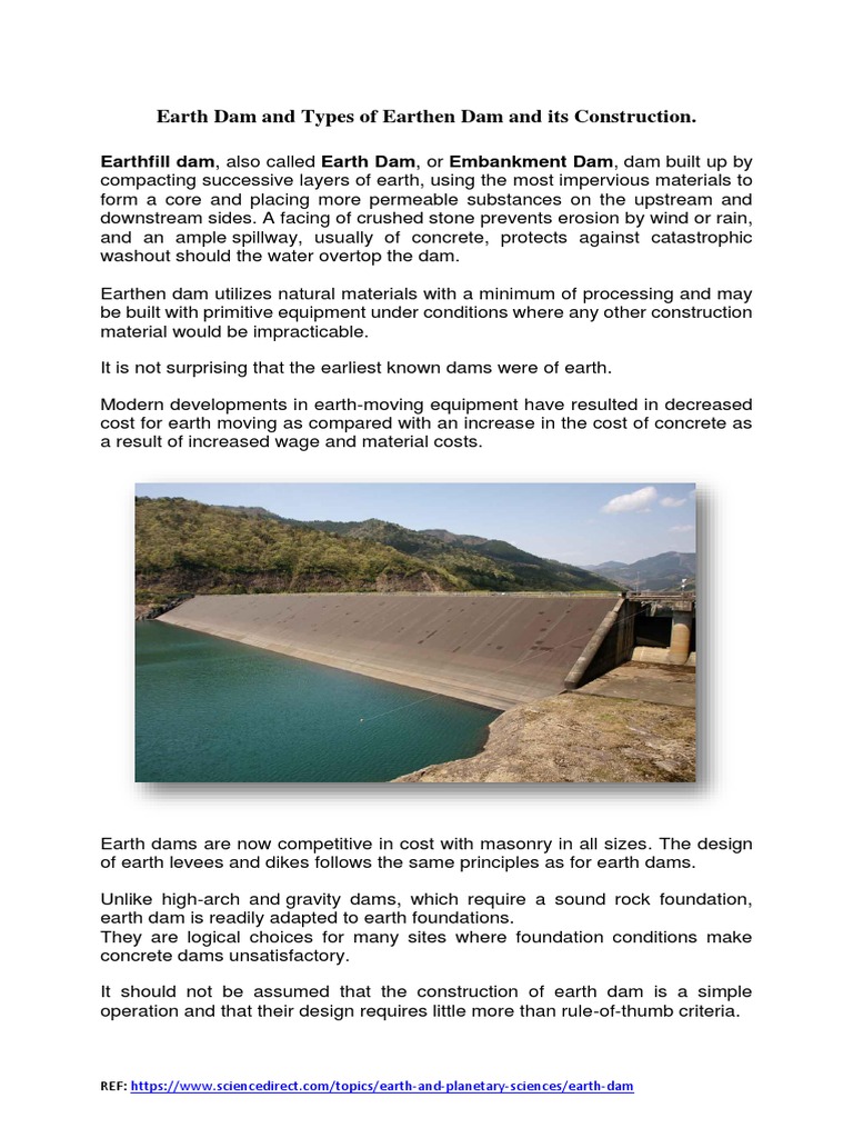 Earthfill Dam | PDF | Levee | Dam