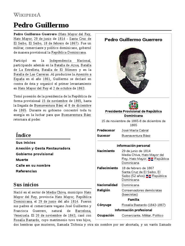 Pedro Guillermo Guerrero | PDF | República Dominicana | Gobierno