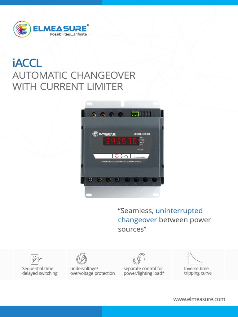 Elmeasure - ACCL - Automatic Changeover Current Limiter Manufacturers India | PDF | Mains ...