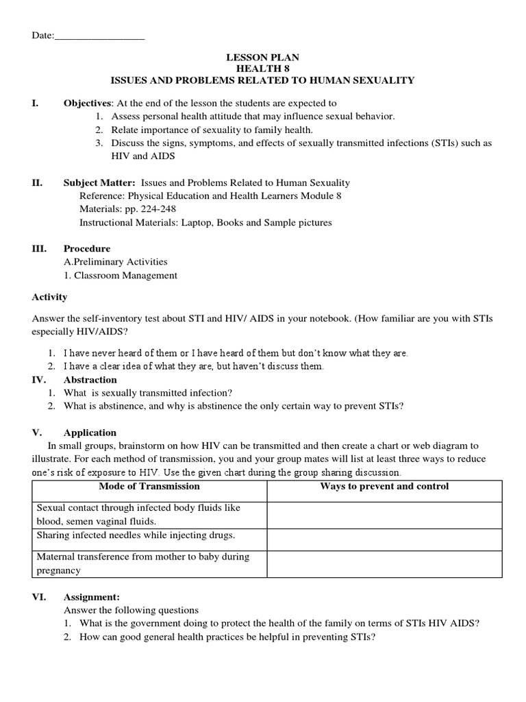 Health 8 LP | PDF | Sexually Transmitted Infection | Hiv/Aids