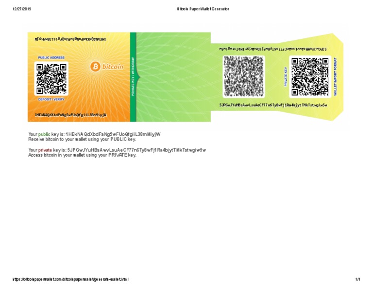 Bitcoin Paper Wallet Generator | PDF