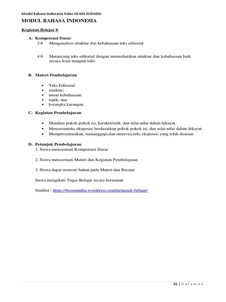 Modul XII - Kebahasaan Editorial | PDF