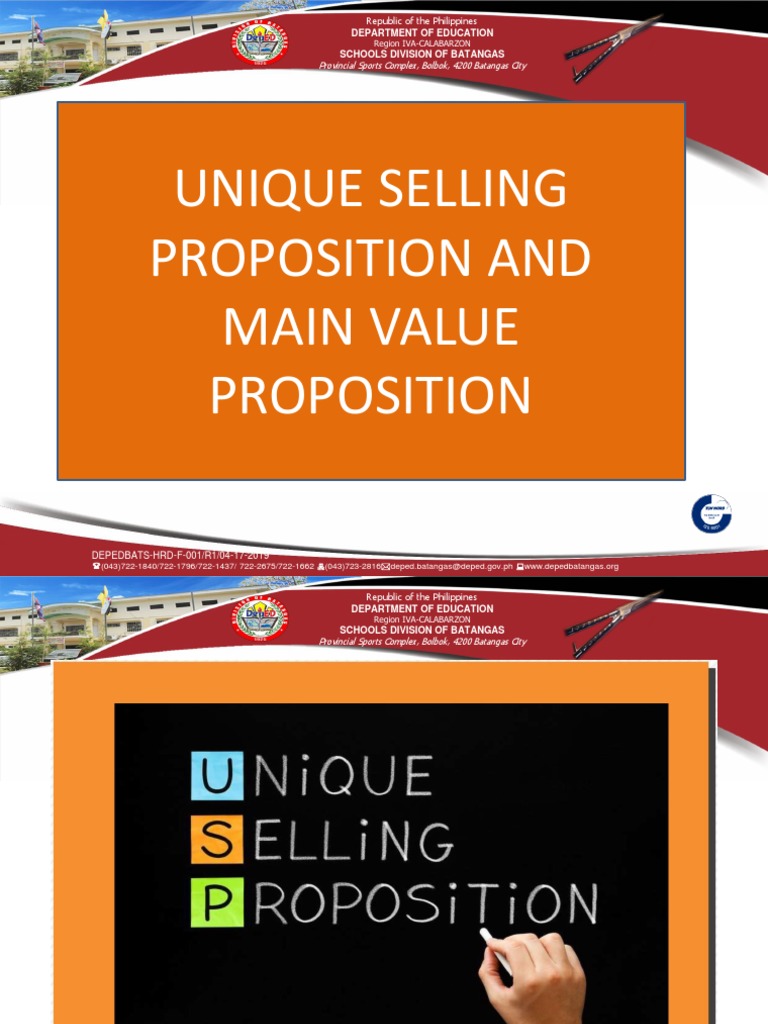 Unique Selling Proposition and Value Proposition A | Download Free PDF ...