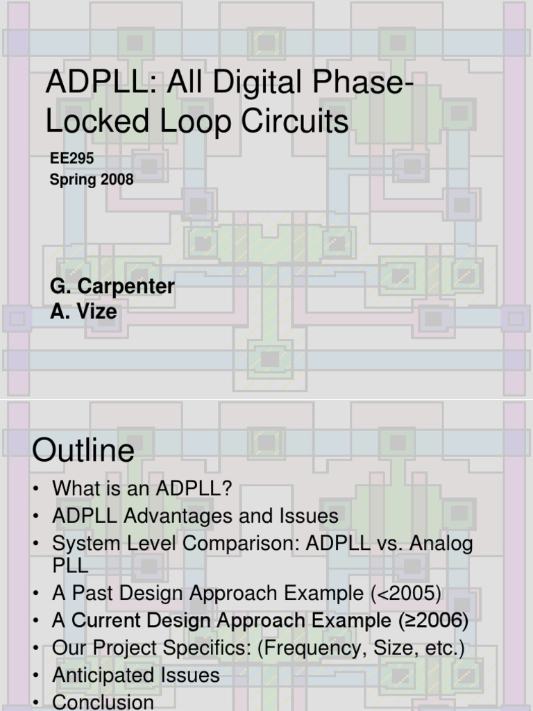 ADPLL All Digital Phase Locked Loop Circuits | PDF | Detector (Radio) | Electronic Design