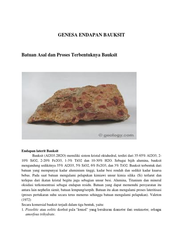 Proses dan Genesa Bauksit Laterit | PDF