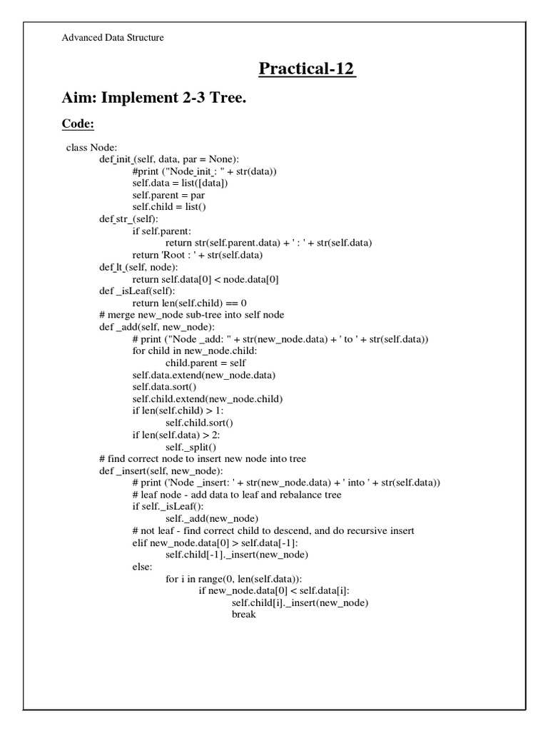 2-3 Tree PDF | PDF | Computer Programming | Applied Mathematics