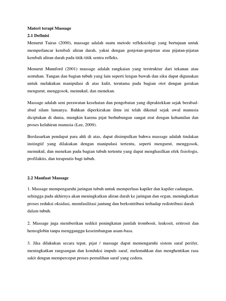 Materi Terapi Massage | PDF