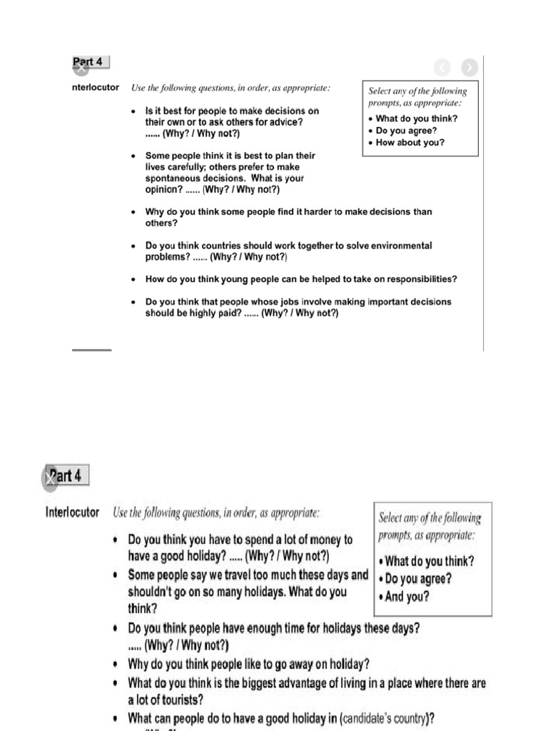 Speaking c1 Part 4 | PDF