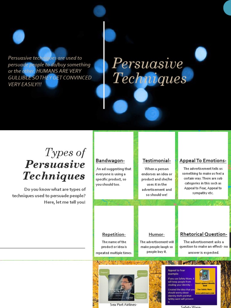 Persuasive Advertising Techniques | PDF | Advertising | Communication