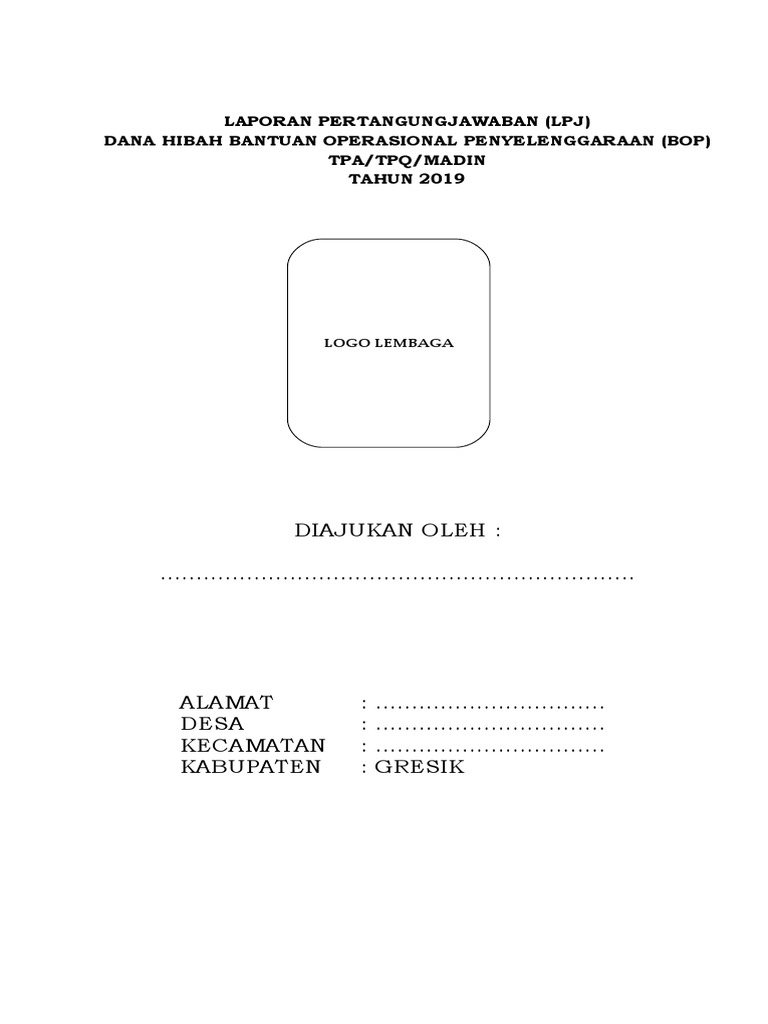 Contoh SPJ Bop TPQ Madin 2019 | PDF