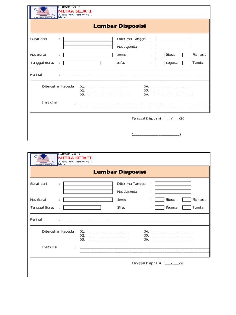 Form Disposisi Surat | PDF