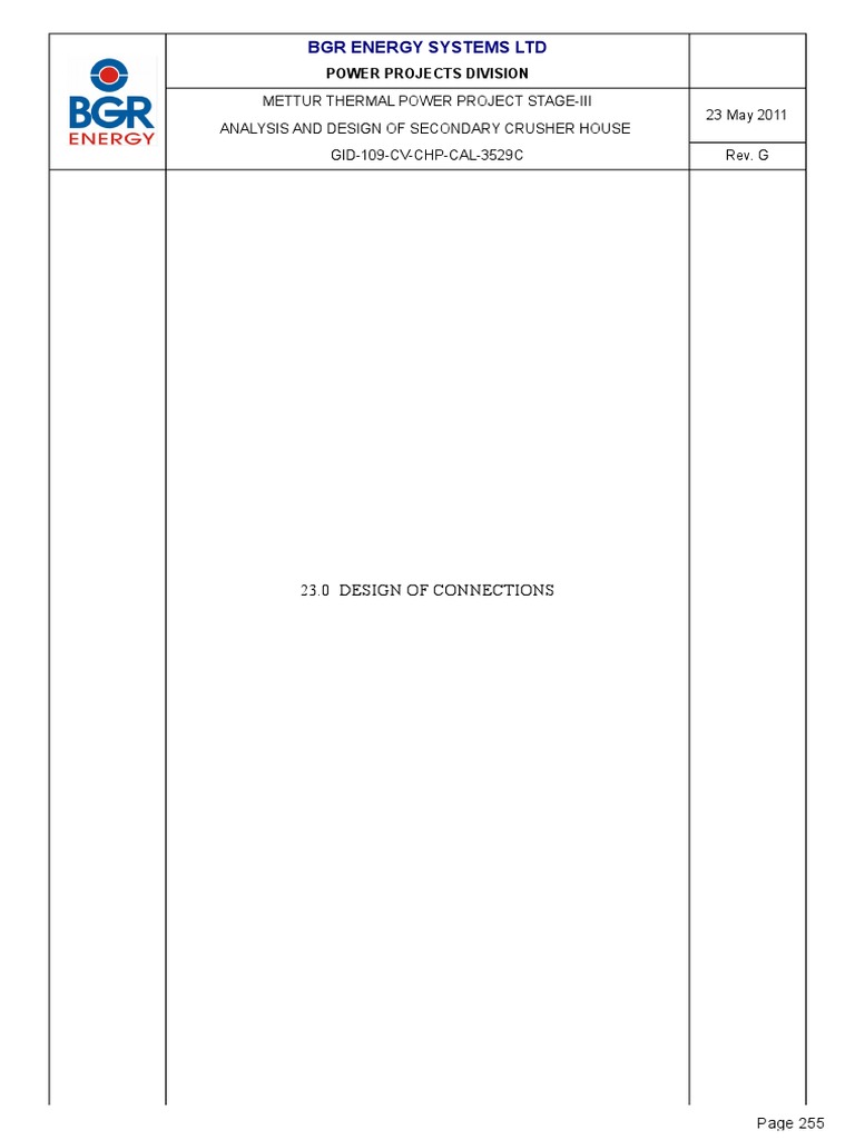 Analysis and Design of Secondary Crusher House Connections | PDF | Beam ...