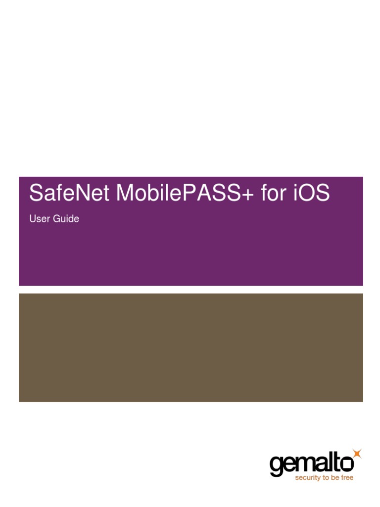 Gemalto MobilePASS - Plus - iOS - 1.3 - User - Guide - RevA PDF | PDF ...