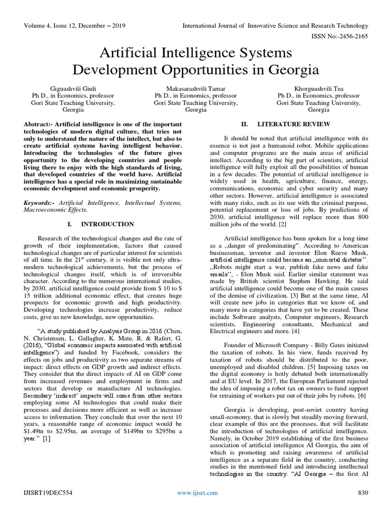 AI Development Opportunities in Georgia | PDF | Artificial Intelligence ...