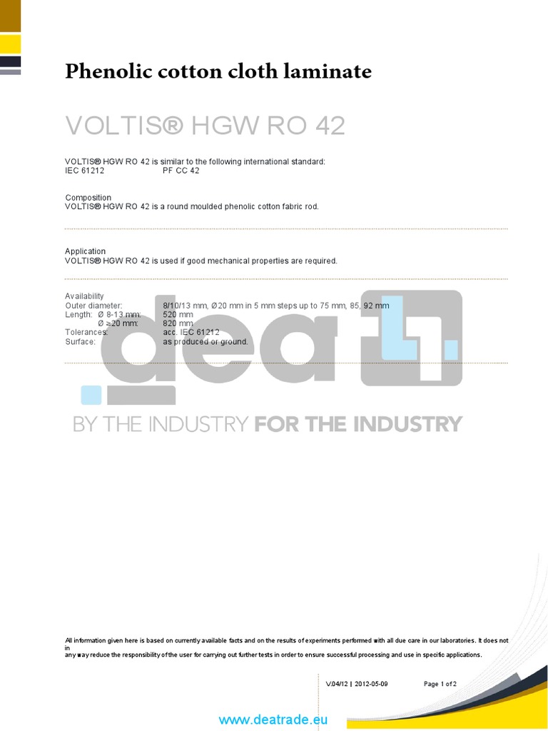 Phenolic Cotton Cloth Laminate Textolite | PDF