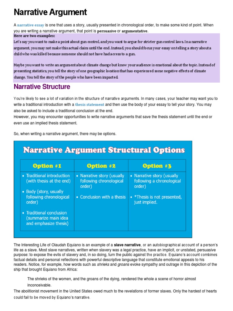 Narrative Argument | PDF | Narrative | Essays