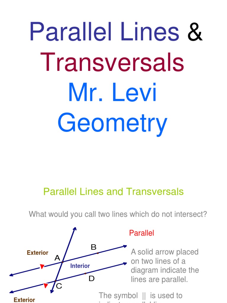 Parallel Lines and Transversals Guide | PDF | Classical Geometry ...