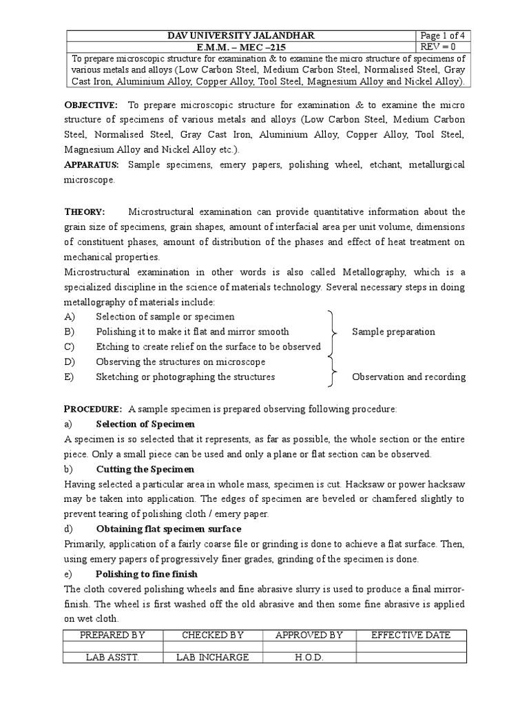 Experiment No.-1To prepare microscopic structure for examination & to ...