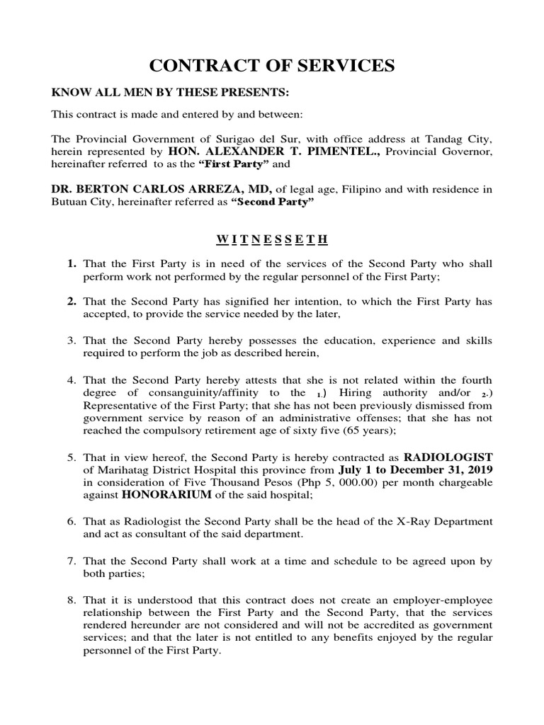 Contract of Service | PDF | Social Institutions | Social Science