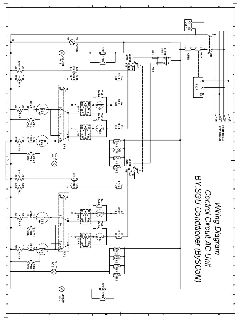 Wiring Diagram Control Circuit AC Unit-1 | PDF | Electromagnetism ...