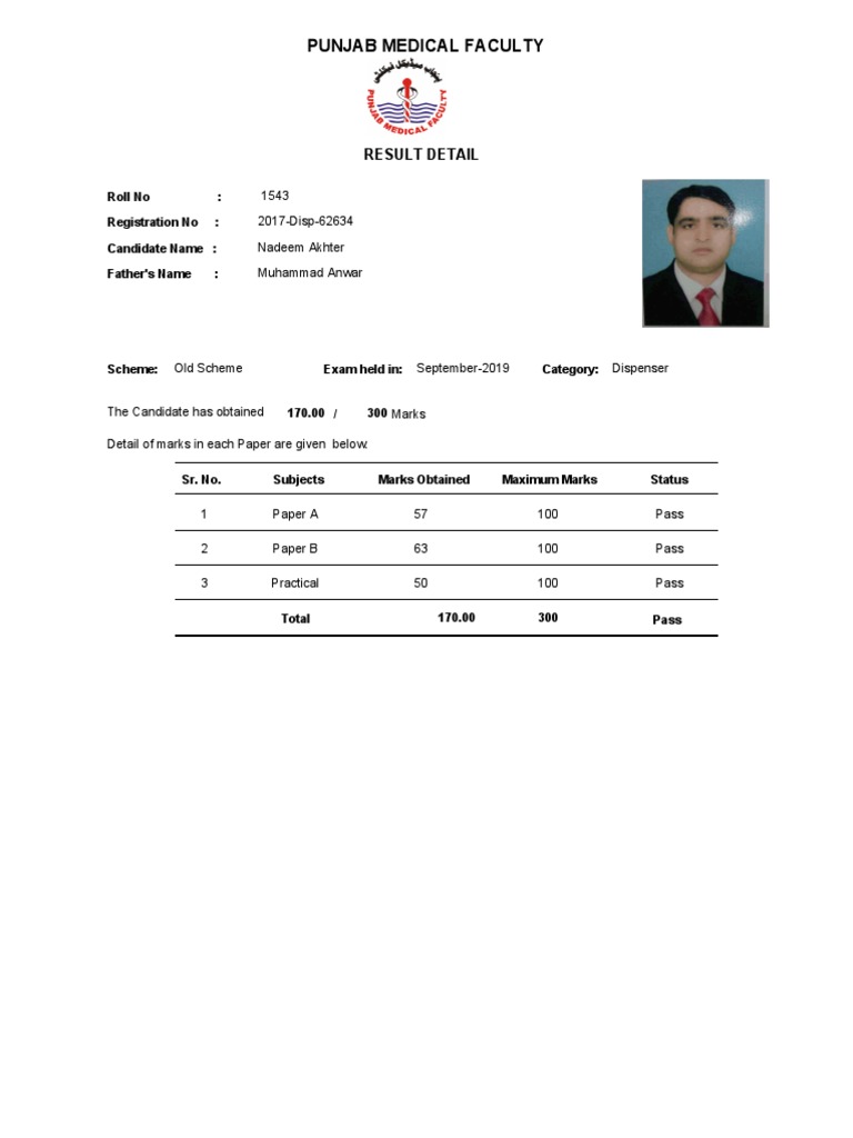 Resultcard Pdf Pdf