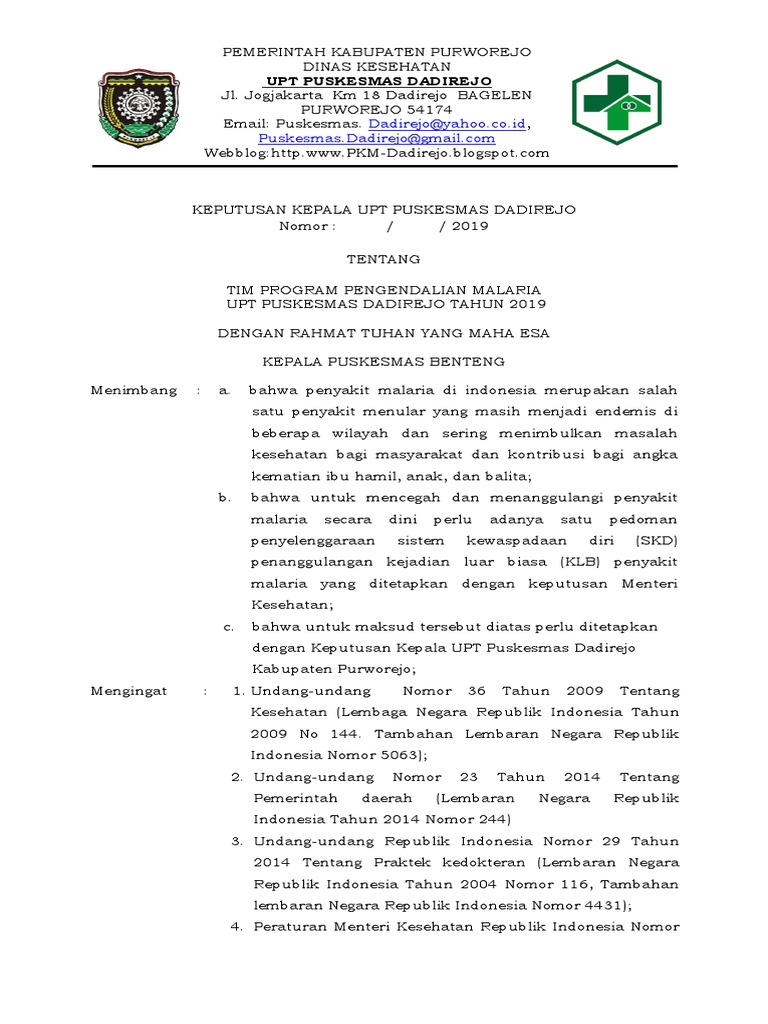 SK Tim Malaria 2019-1 | PDF