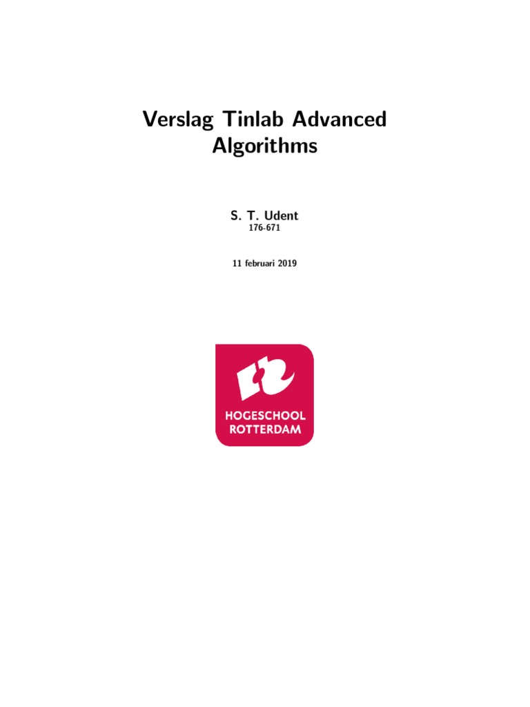 Tinlab Advanced Algorithms Persoonlijke Verslag | PDF