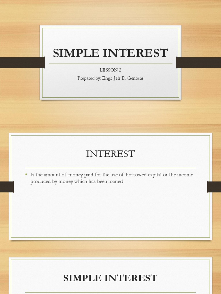Simple Interest | PDF | Interest | Loans