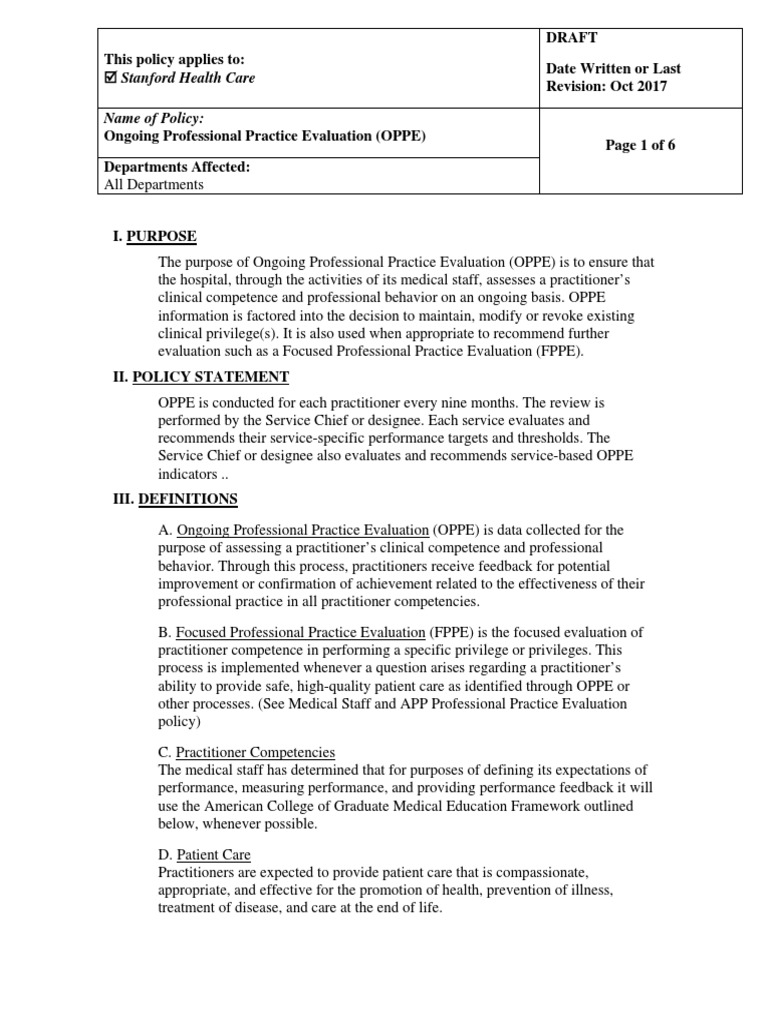 Ongoing Professional Practice Evaluation Oppe 10 17 | PDF | Health Care ...