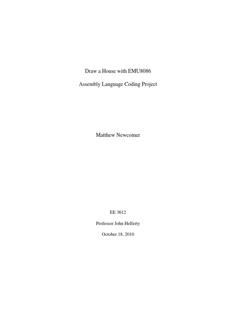 Draw a House in EMU8086 Assembly | PDF | Areas Of Computer Science ...