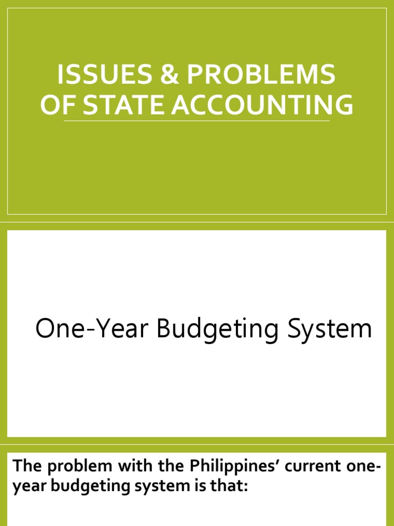 Issues & Problems of State Accounting | PDF | Economic Growth ...